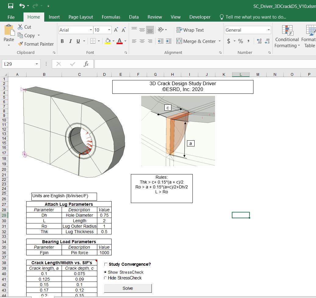 Helpful Hints and Tips: Excel VBA 3D Crack Design Study | ESRD ...